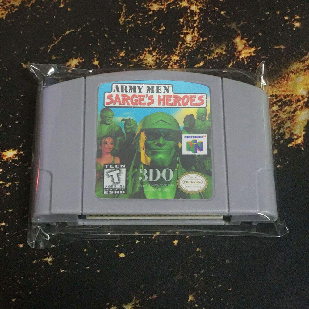 CuteCooperCom High Quality N64 Video Game Cartridge Card US Version with NTSC Mode for Ninténdo N64 Àrmy Men Sárge's Heróes