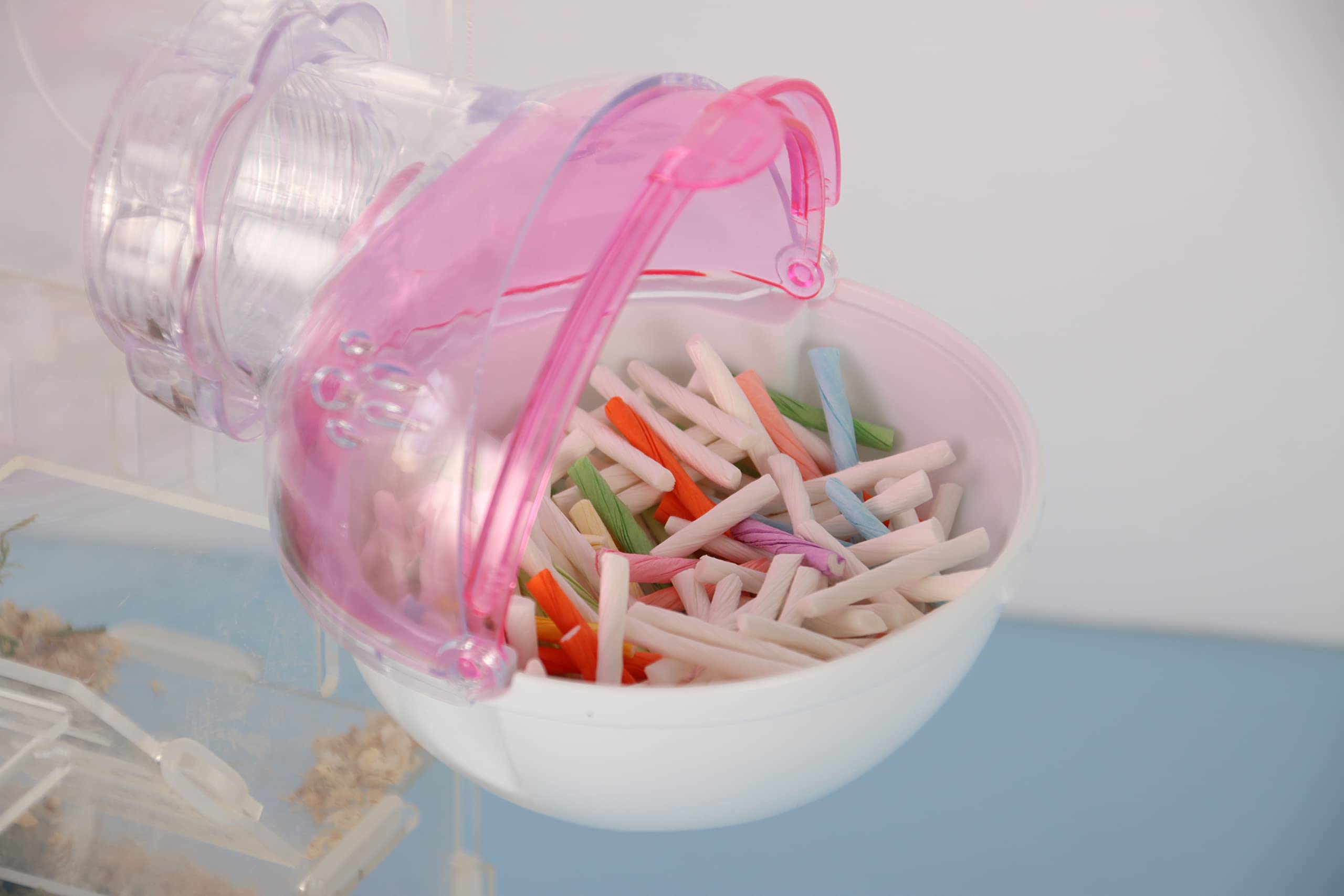 WNZQK Hamster Sand Bathroom Guinea Pig Hideout Hamster Cage Accessories Sand Bath Container Small Pet Toilet Hamster Villa Transparent External(Upgrade Blue)