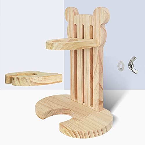 Water Bottle with Anti-Tipple Wood Holder 80ml Small Pet Auto Water Dispenser for Gerbil Cage Water Bottle with Stand for Guinea Pigs Small Pets Hamster Rodents