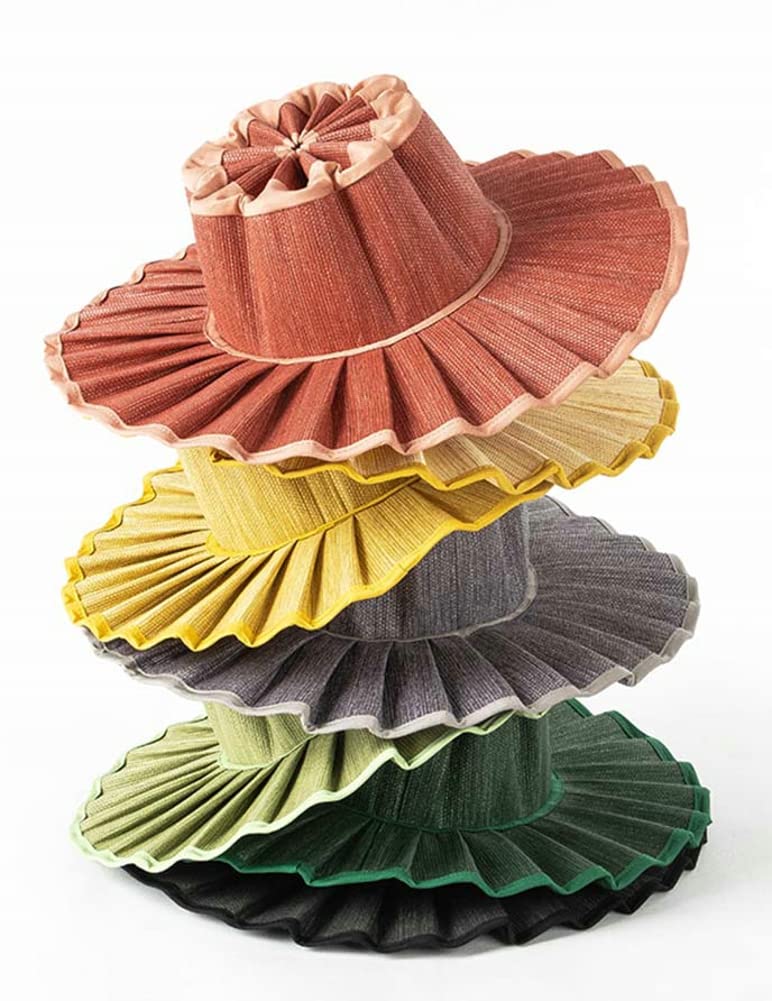 Womens Wide Brim Sun Hat Beach Hat for Women UPF 50+ Foldable Roll Up Stylish Trendy Floppy Cap Black