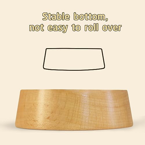 Rubor Hamster Food Bowl, Wooden Guinea Pig Food Dish Feeding Bowl for Small Animal Dwarf Hamster Syrian Gerbil Mice Degu Chipmunk Squirrel Hedgehog (Large)