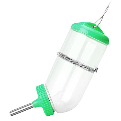 Opla3ofx 250/500ml Pet Rabbit Dog Hamster Hanging Auto Water Bottle Dispenser Feeder, Dispenser Bottle, Rabbit for Small Animal Guinea Pig, Rabbit, Guinea Pig, Rat, Gerbil, Chinchilla Green-S S