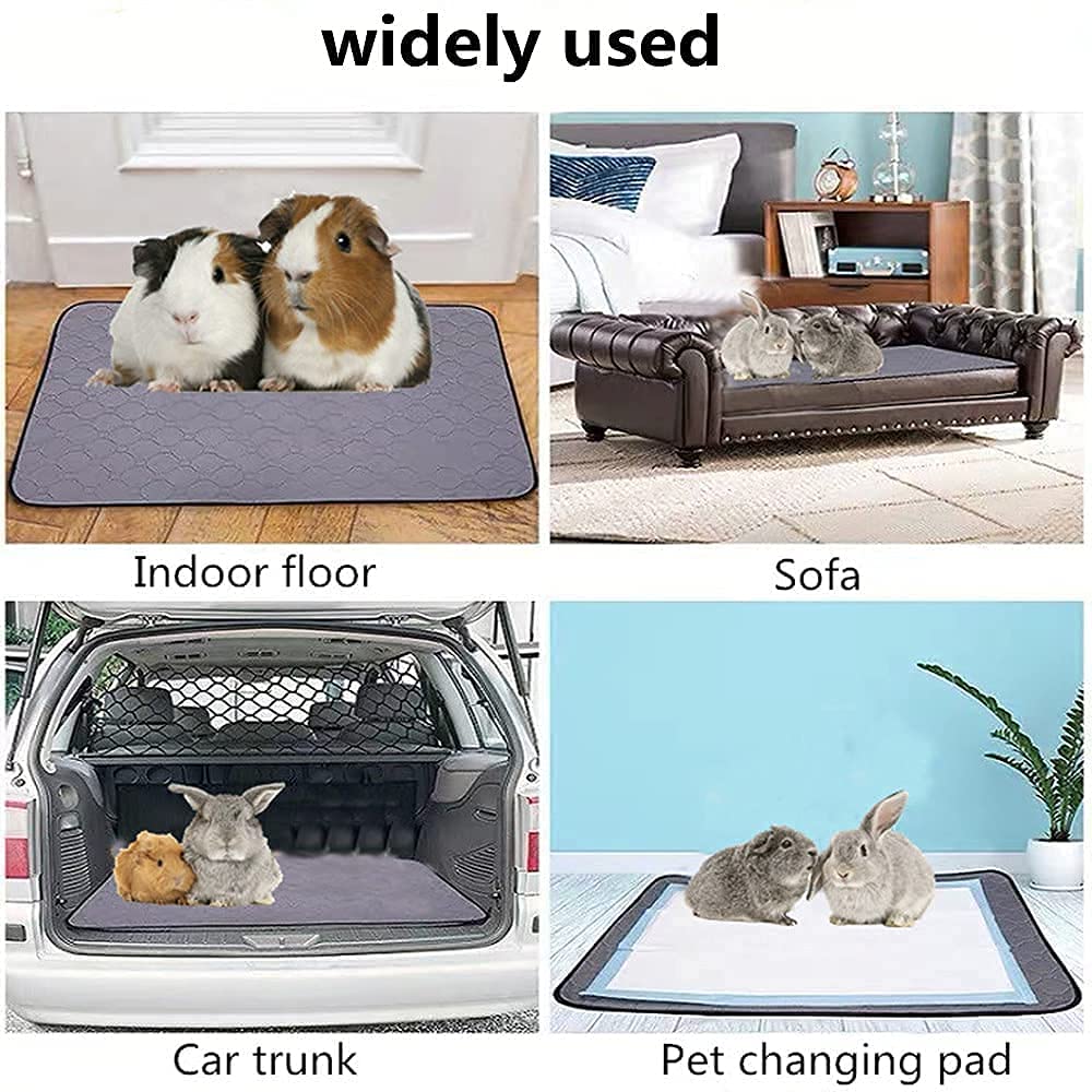 Washable Pee Pads for Dogs - 2-Pack Thick Heavy Absorbency Reusable Pee Pads Prevent Leakage Non-Slip, Waterproof Pet Training Pads for Puppy Playpen, Crate, Whelping Box, Potty Training, Grey