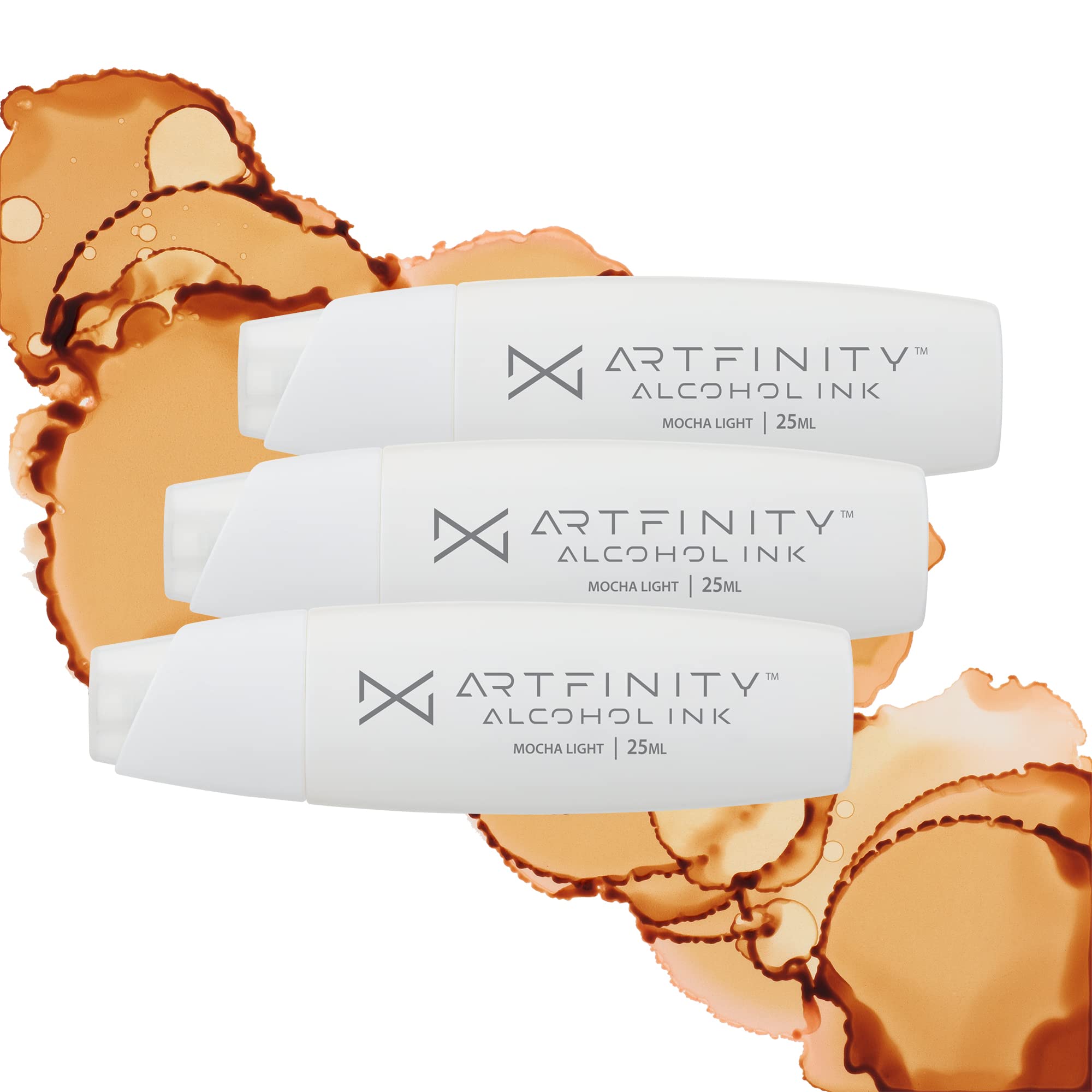 Artfinity Alcohol Inks 3 Pack - Vibrant, Professional, Dye-Based Alcohol Inks for Artfinity Alcohol Markers, Artists, Drawing, & More! - Mocha Light E1-3