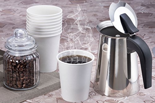 NYHI 200 Pack 12 oz White Paper Disposable Cups Hot Cold Beverage Drinking Cup for Water, Juice Coffee or Tea Ideal for Water Coolers Party or Coffee On the Go