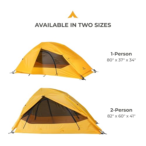 TETON Sports Vista 1 Quick Tent; 1 Person Dome Camping Tent; Easy Instant Setup, Yellow, 80"" x 37"" x 34""" (2001YL)