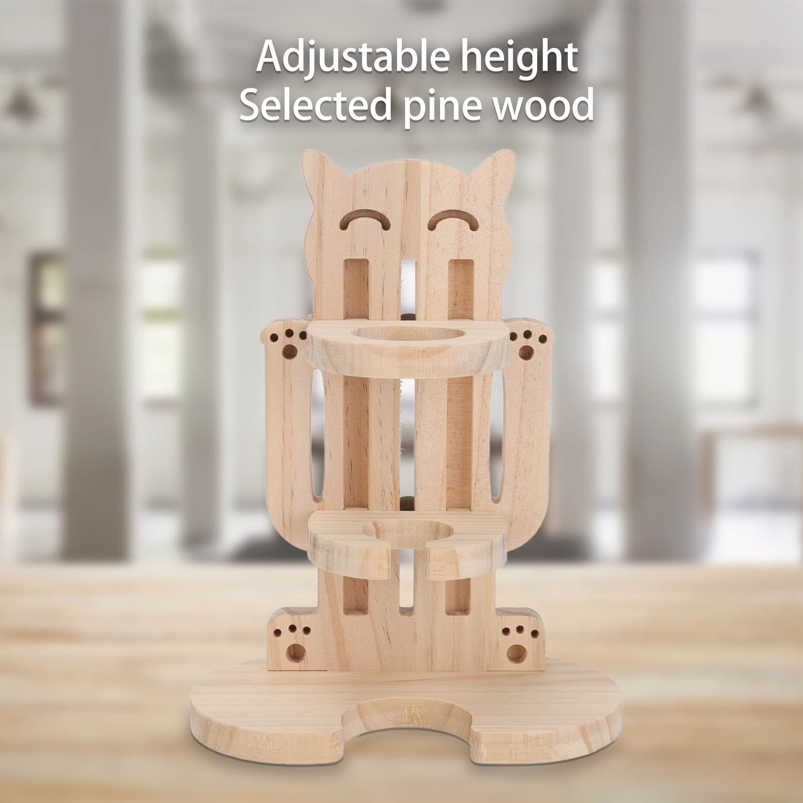 Wooden Pet Water Bottle Holder,Hamster Water Bottle Stand Pet Supplies for Small Sized Pets as Hamsters Gerbils Guinea Pigs Rabbits Puppy Cats