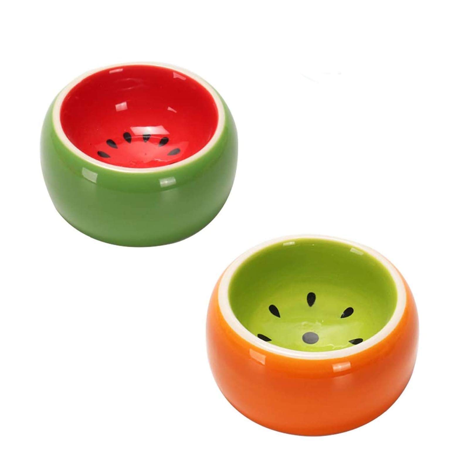 Hamiledyi 2PCS Hamster Bowl,Ceramic Food Water Feeding Dish for Guinea Pigs Gerbil Mouse Rat Chinchilla Hedgehog Sugar Glider