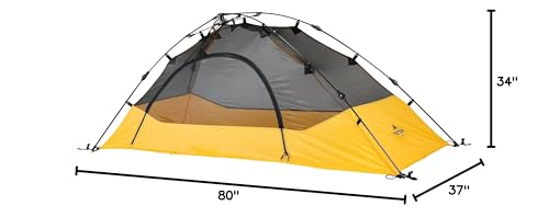 TETON Sports Vista 1 Quick Tent; 1 Person Dome Camping Tent; Easy Instant Setup, Yellow, 80"" x 37"" x 34""" (2001YL)
