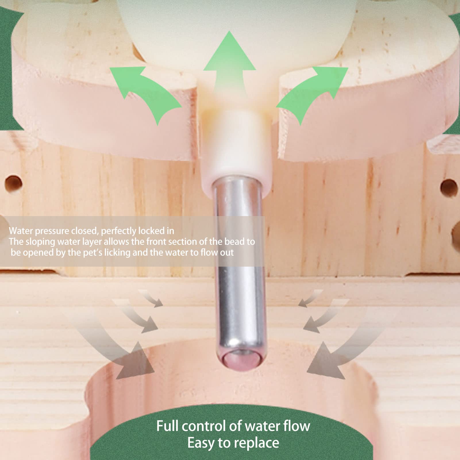 Wooden Pet Water Bottle Holder,Hamster Water Bottle Stand Pet Supplies for Small Sized Pets as Hamsters Gerbils Guinea Pigs Rabbits Puppy Cats