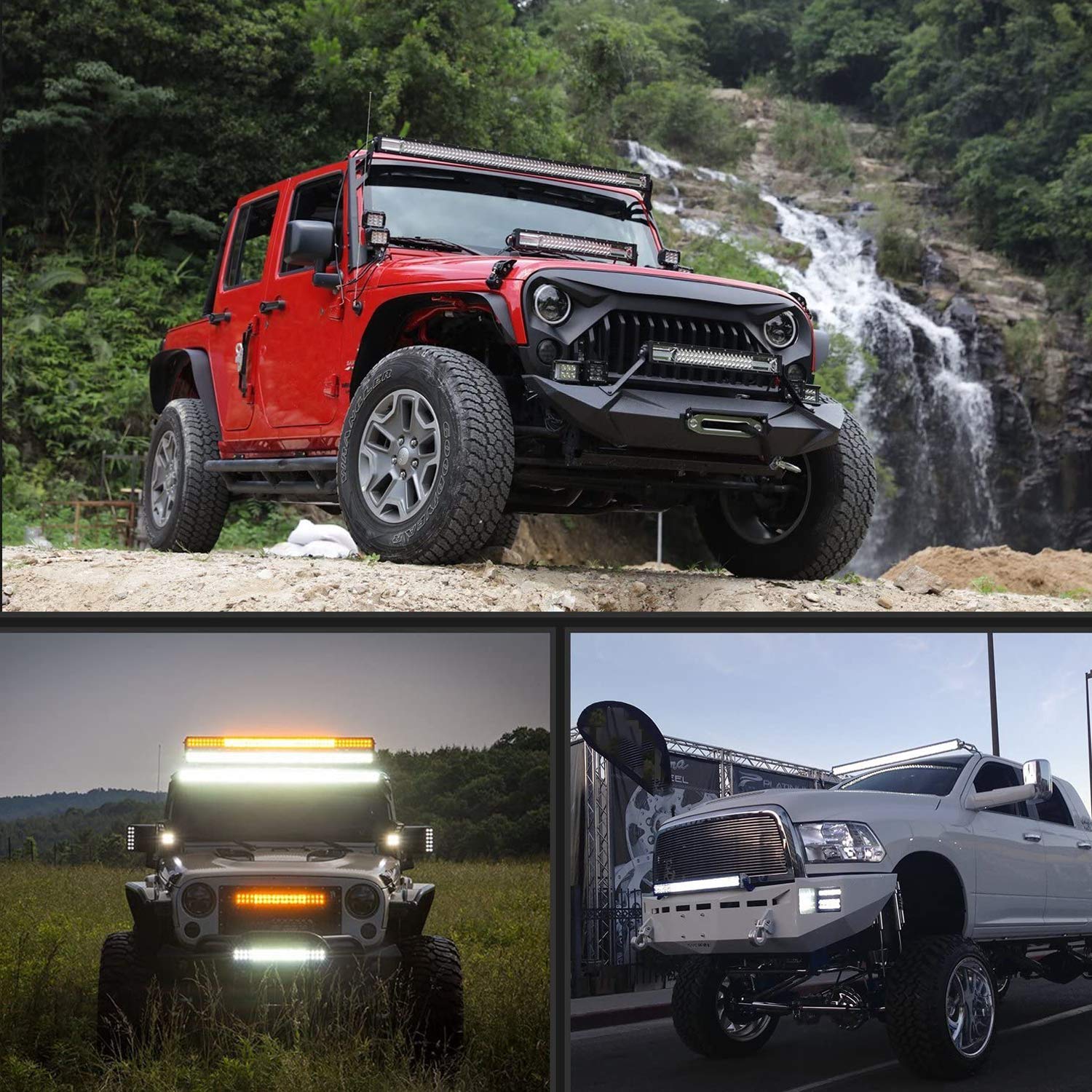 Nilight - 18019C-A LED Light Bar 52Inch 783W Triple Row 49500LM Flood Spot Combo Beam Led Bar Driving Lights Boat Lights Super Bright Led Off Road Lights for Trucks