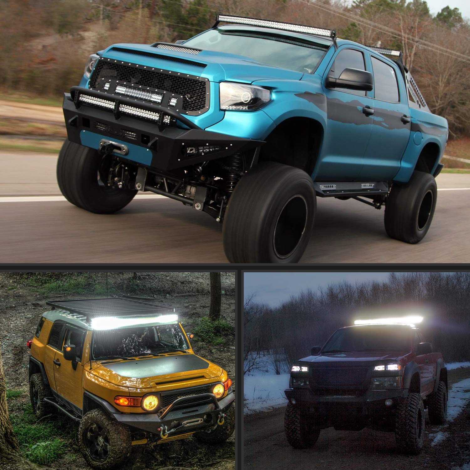 Nilight - 18019C-A LED Light Bar 52Inch 783W Triple Row 49500LM Flood Spot Combo Beam Led Bar Driving Lights Boat Lights Super Bright Led Off Road Lights for Trucks