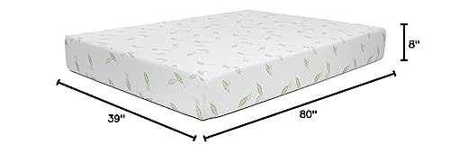 NapQueen Twin XL Size Mattress, 8 Inch Anula Green Tea Infused Memory Foam Mattress, Twin XL Size Mattress Bed in a Box, CertiPUR-US Certified Mattress