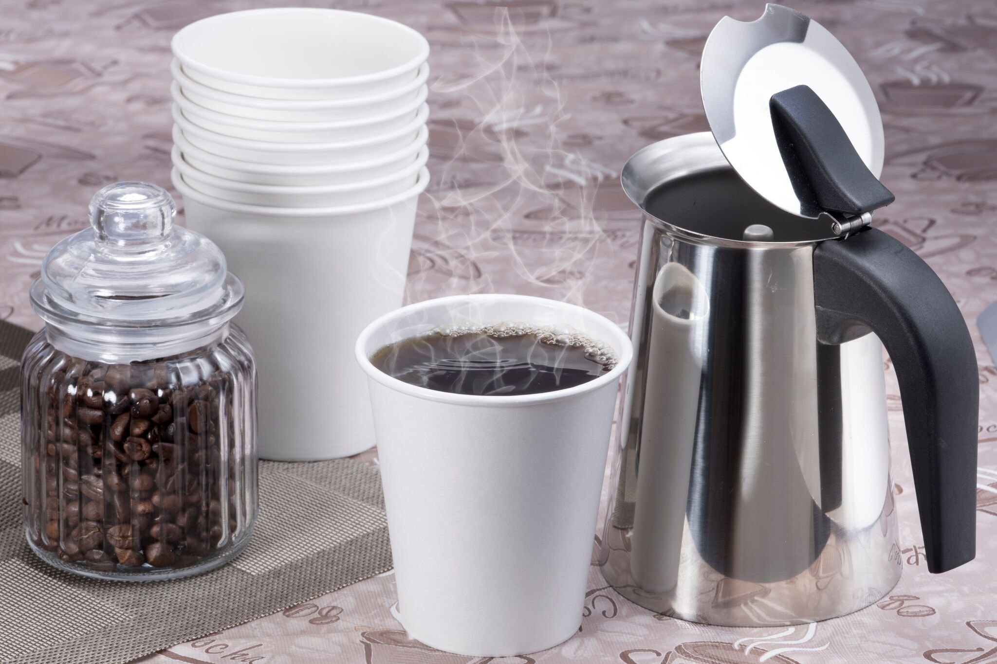 NYHI 100 Pack 10 oz White Paper Disposable Coffee Cups Hot Cold Beverage Drinking Cup for Water Juice Espresso Tea Ideal for Water Coolers Party