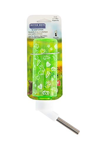 Lixit Critter Bright Water Bottles for Hamsters, Rabbits, Chinchillas, Ferrets, Guinea Pigs and Other Small Animals (4 Ounce, Assorted Colors Pack of 1)