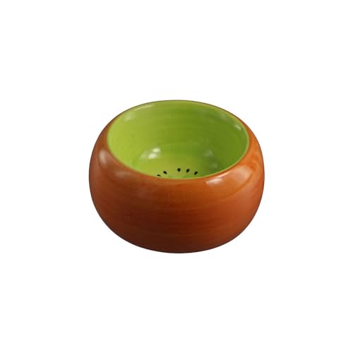 Pokinge 2 Packs Hamster Bowls, Ceramic Small Animals Food Dish Mini Anti-Moving Water Drinker for Rat Gerbil Hedgehog Kiwi Watermelon Pattern Pet Supplies