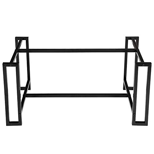 Pygzyx Living Room Table,Modern Minimalist Design Coffee Table with Marble Textured Table top and Metal Frame for Living Room Restaurant Coffee Shop (White+Black)