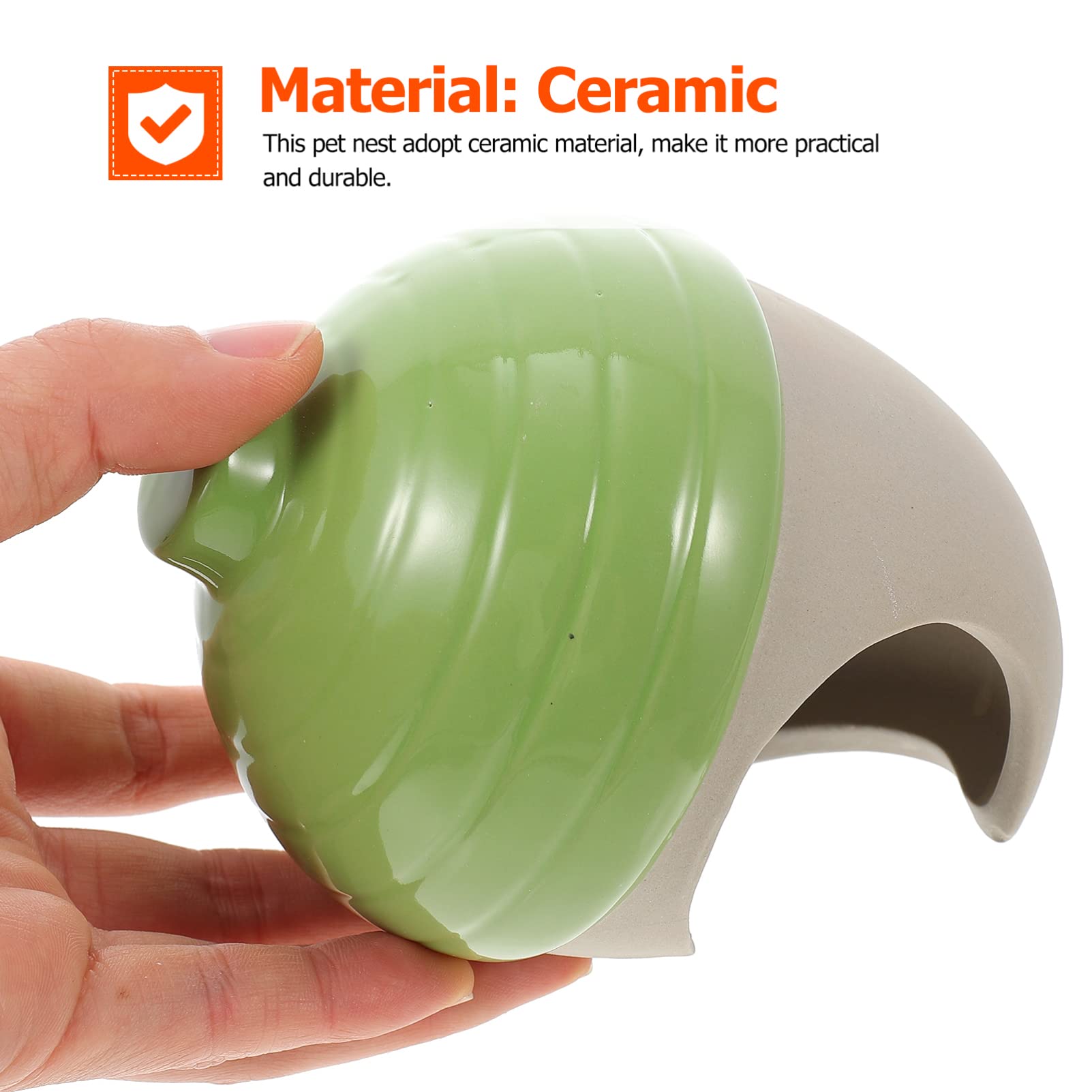 balacoo Toy Hamster Pets Ceramic Hamster Hideout Acorn Shape Small Animal House Guinea Pig Pet Cage Supplies for Gerbil Hamster Squirrel (Green Hamster Hamster Toy