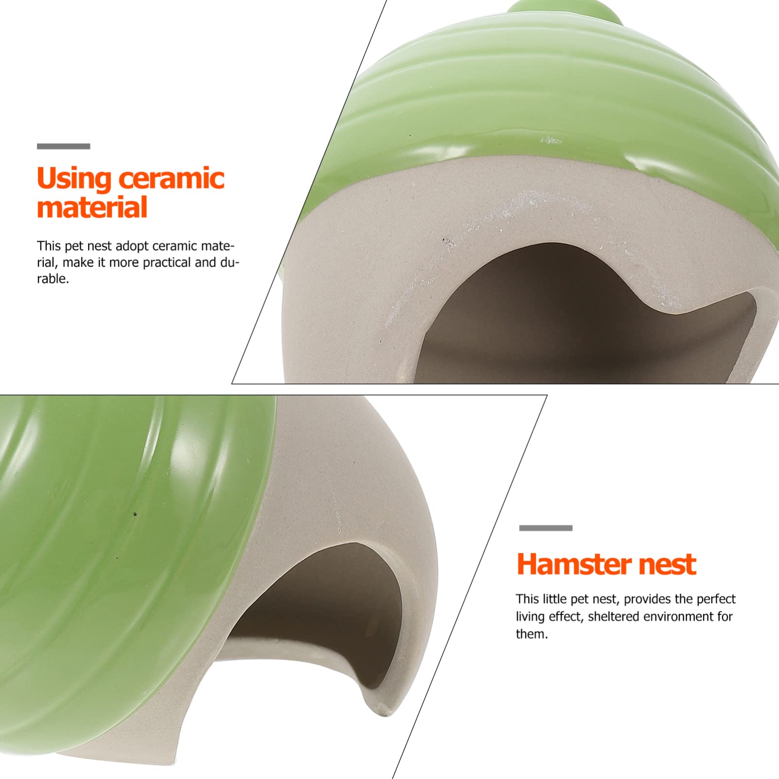 balacoo Toy Hamster Pets Ceramic Hamster Hideout Acorn Shape Small Animal House Guinea Pig Pet Cage Supplies for Gerbil Hamster Squirrel (Green Hamster Hamster Toy