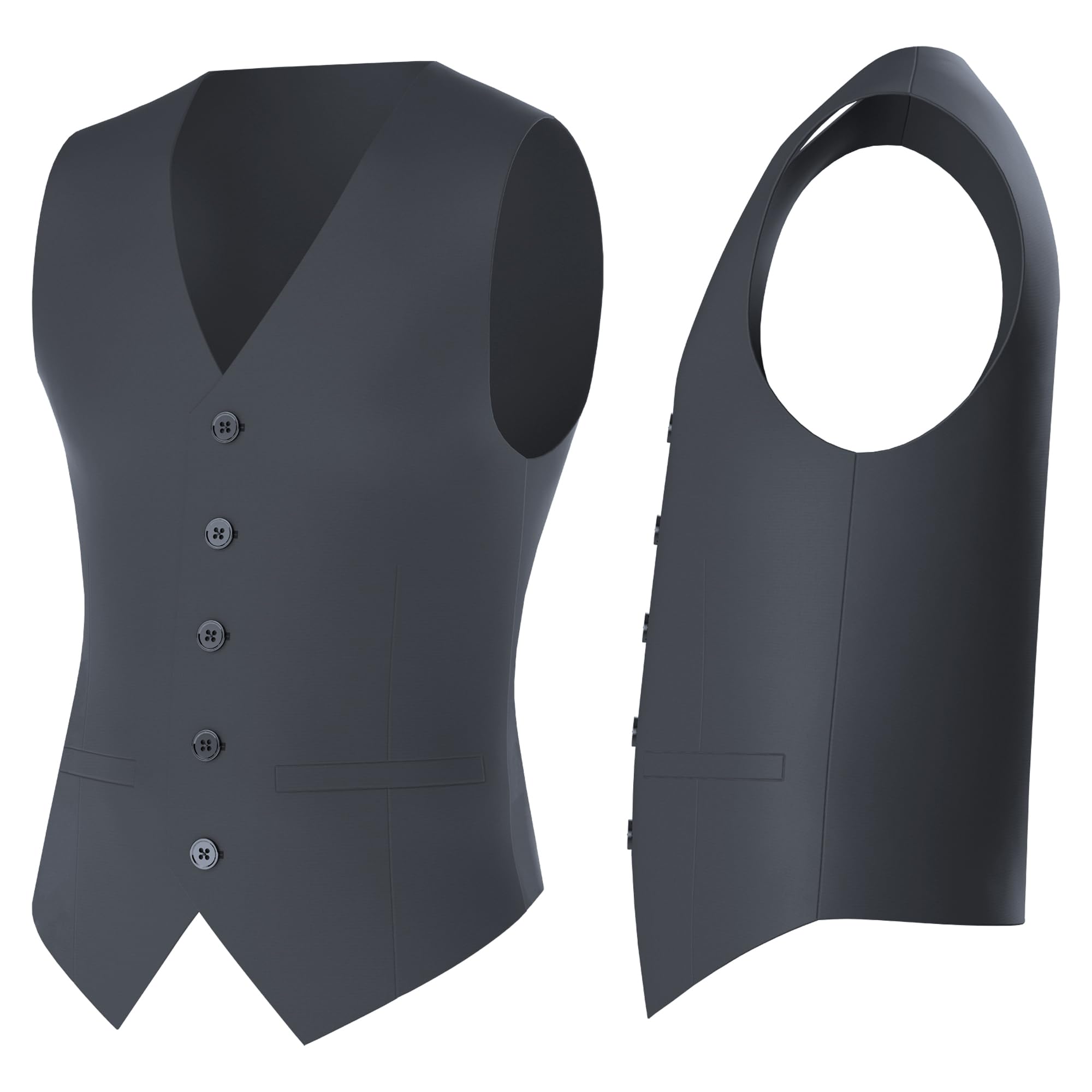 Antonio Uomo Men’s Suit Set – Classic Fit 3 Piece Blazer Single Breasted Jacket Vest Pants for Business Wedding Dress Suits Charcoal 38