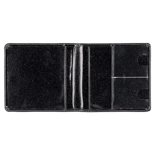 VAGURFO Car Registration And Insurance Holder, Leather Vehicle Card Document Glove Box Organizer, Glitter Auto Truck Compartment Accessories (Black)