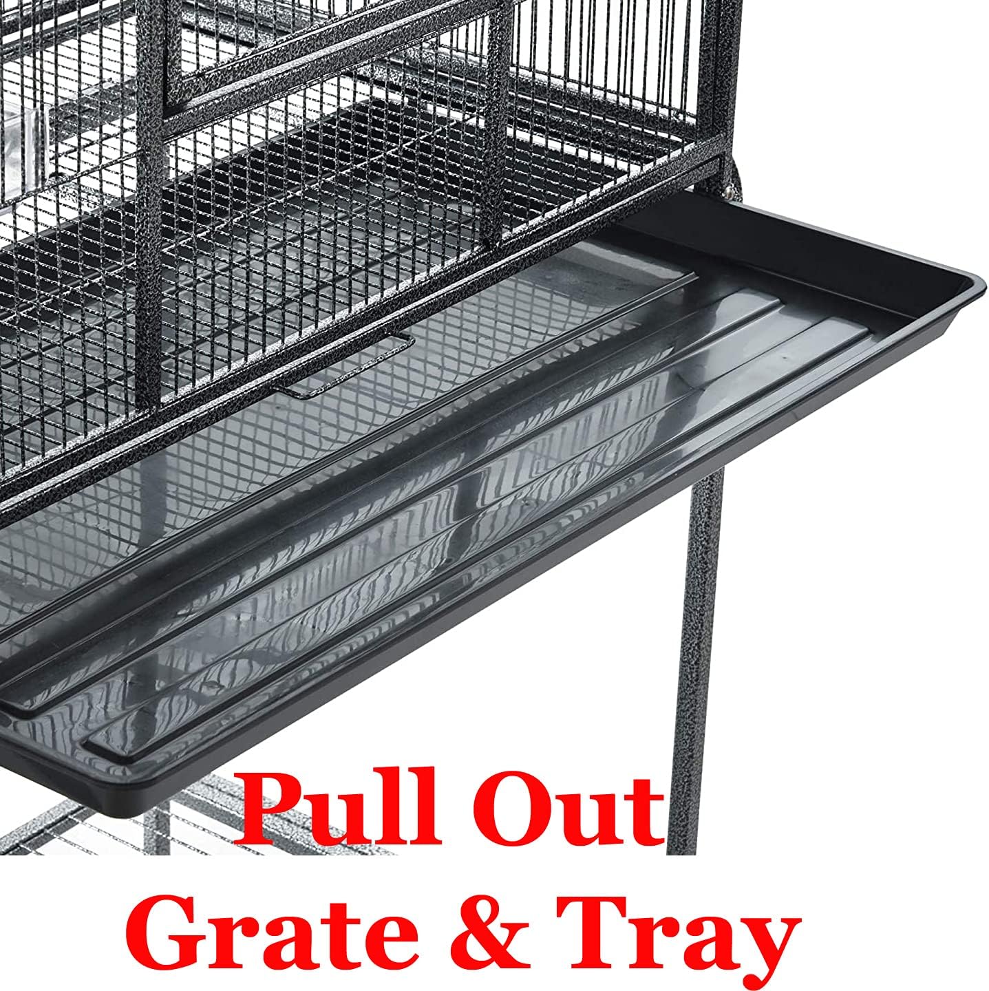 54" Large Wrought Iron 4-Level Chew-Proof Tight 1/2-inch Wire Spacing Ferret Squirrel Chinchilla Sugar Glider Rats Mices Rabbit Squirrel Hamster Cage Easy Clean Pull Out Tray Removable Rolling Stand