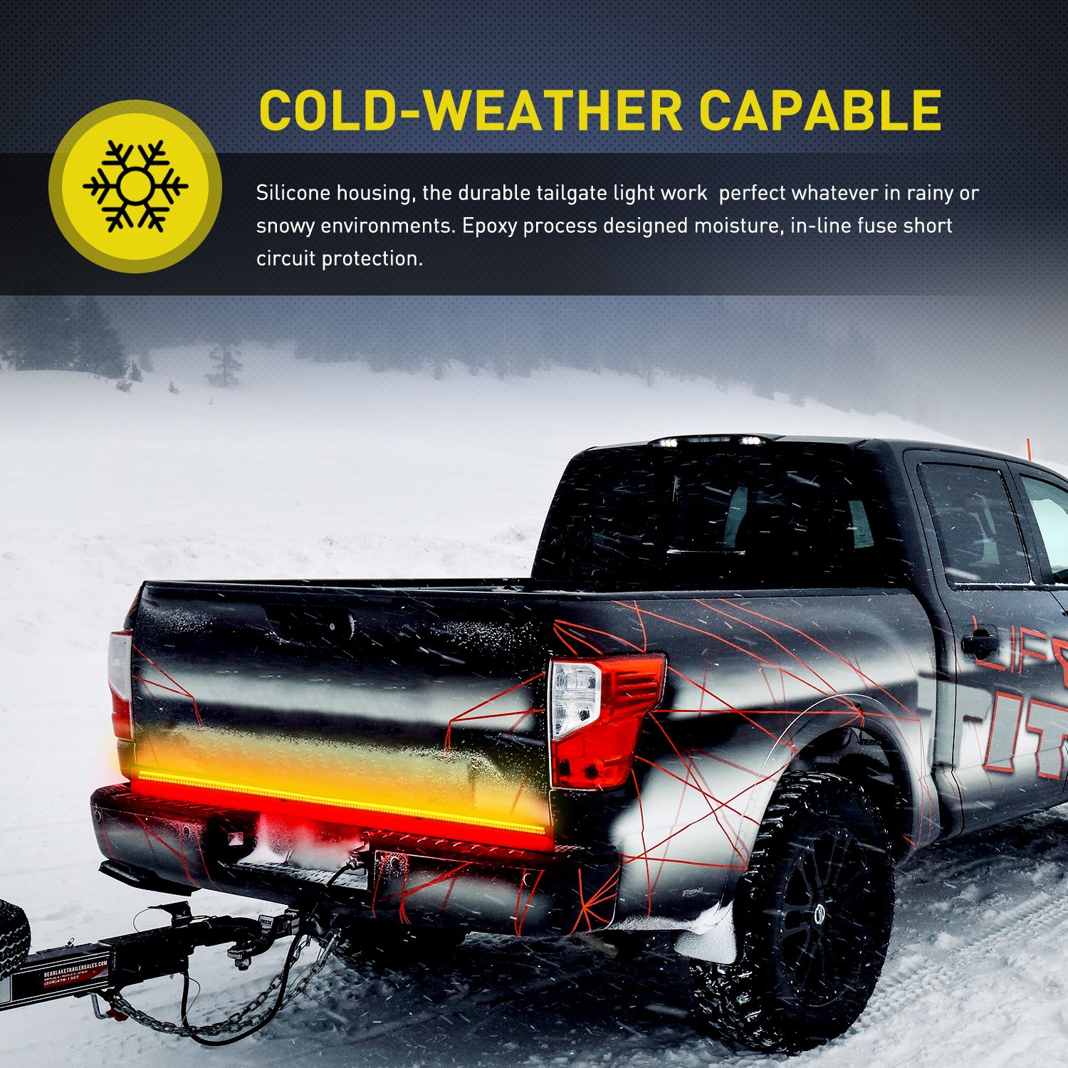 Nilight Triple Row 60 Inch 504 LEDs Truck Tailgate Light Bar Strip with Red Tail Brake Sequential Amber Turn Signal White Reverse Back Up Lighting Modes for Pick Up Truck SUV