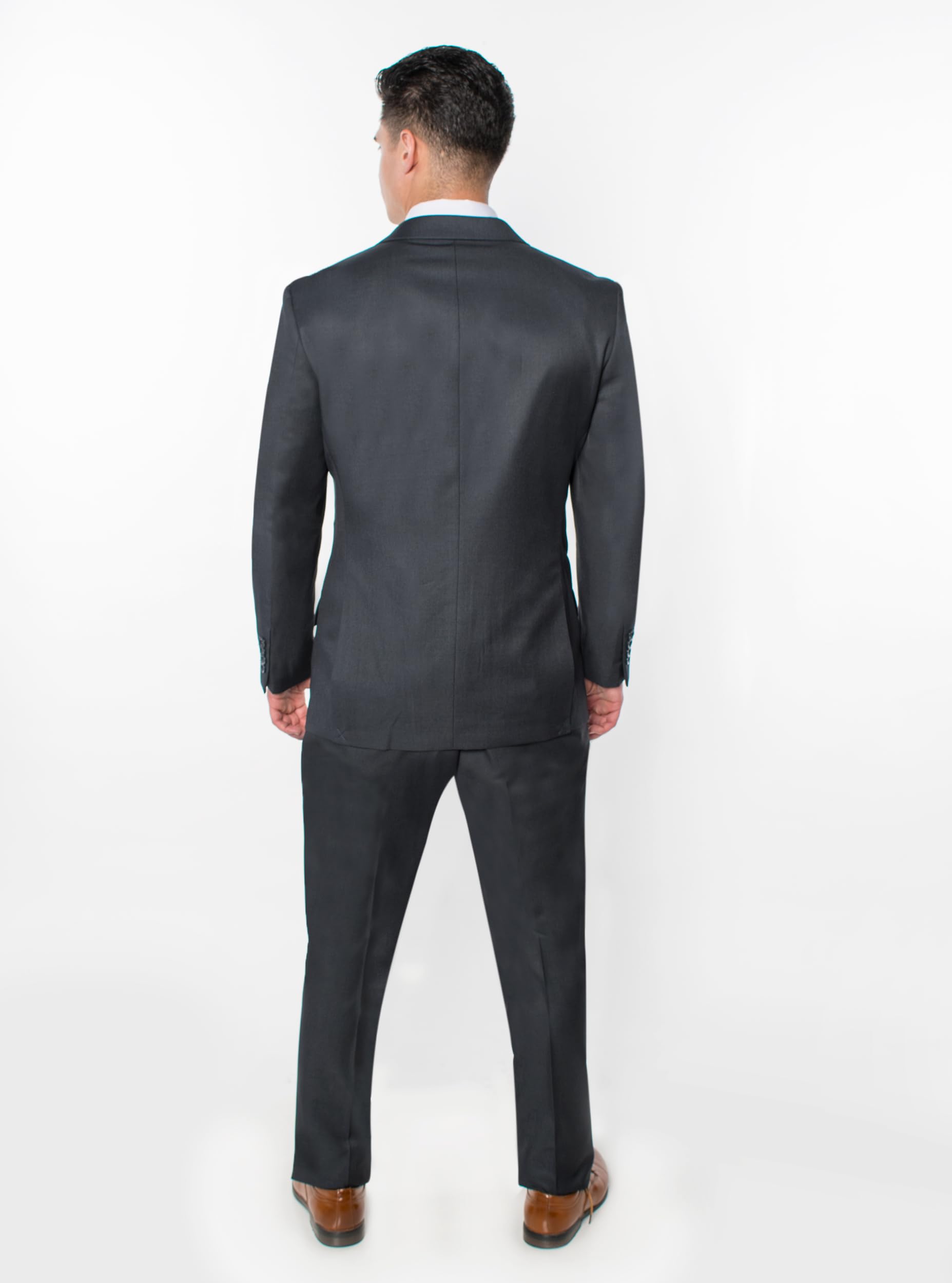 Antonio Uomo Men’s Suit Set – Classic Fit 3 Piece Blazer Single Breasted Jacket Vest Pants for Business Wedding Dress Suits Charcoal 38