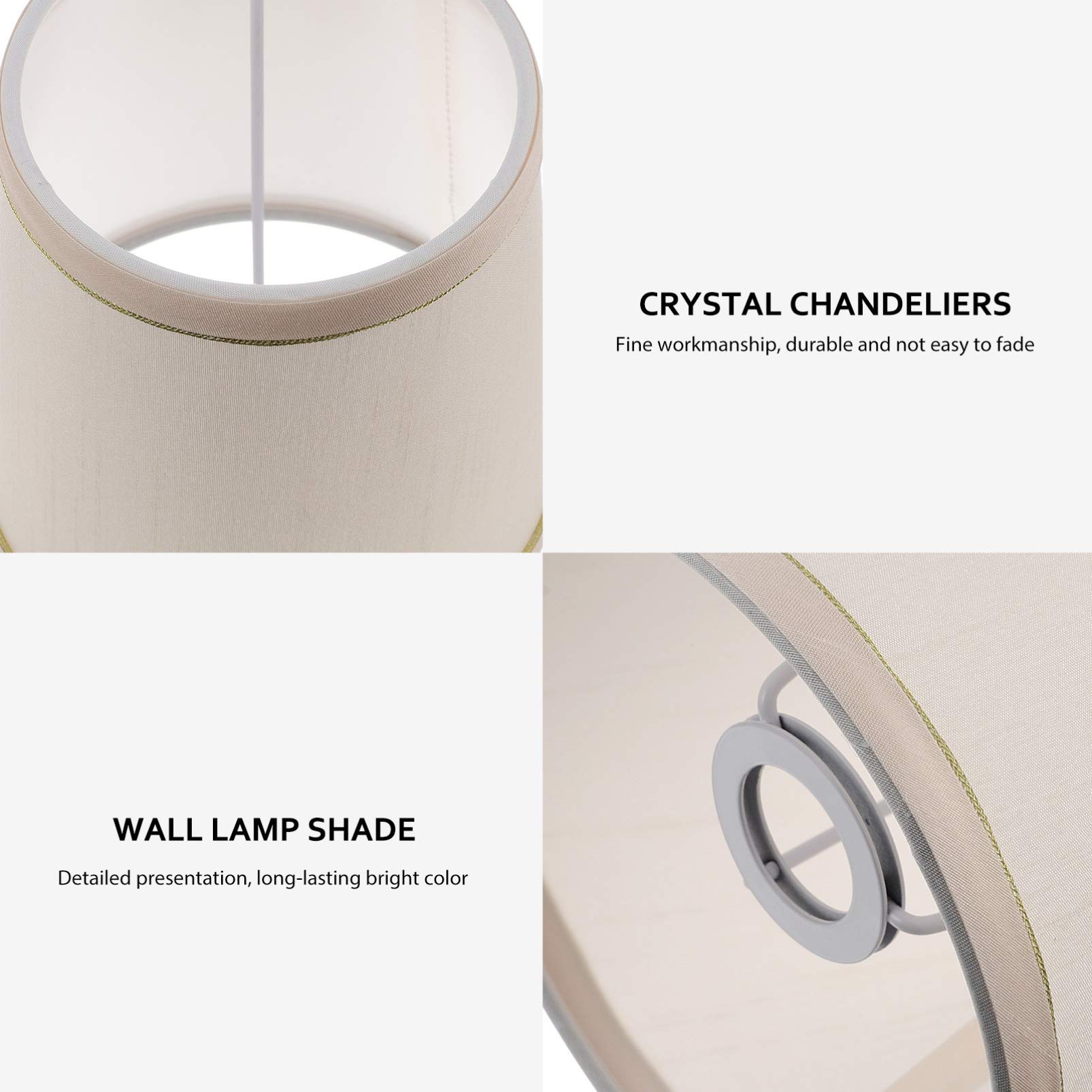 Mobestech Small Beige Table Lamp Shade, Drum Fabric Lampshade Modern Mini Barrel Light Lamp Shade Cover Chandelier Cloth Fixture Lamp Shade for Home Office