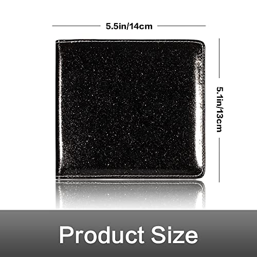 VAGURFO Car Registration And Insurance Holder, Leather Vehicle Card Document Glove Box Organizer, Glitter Auto Truck Compartment Accessories (Black)