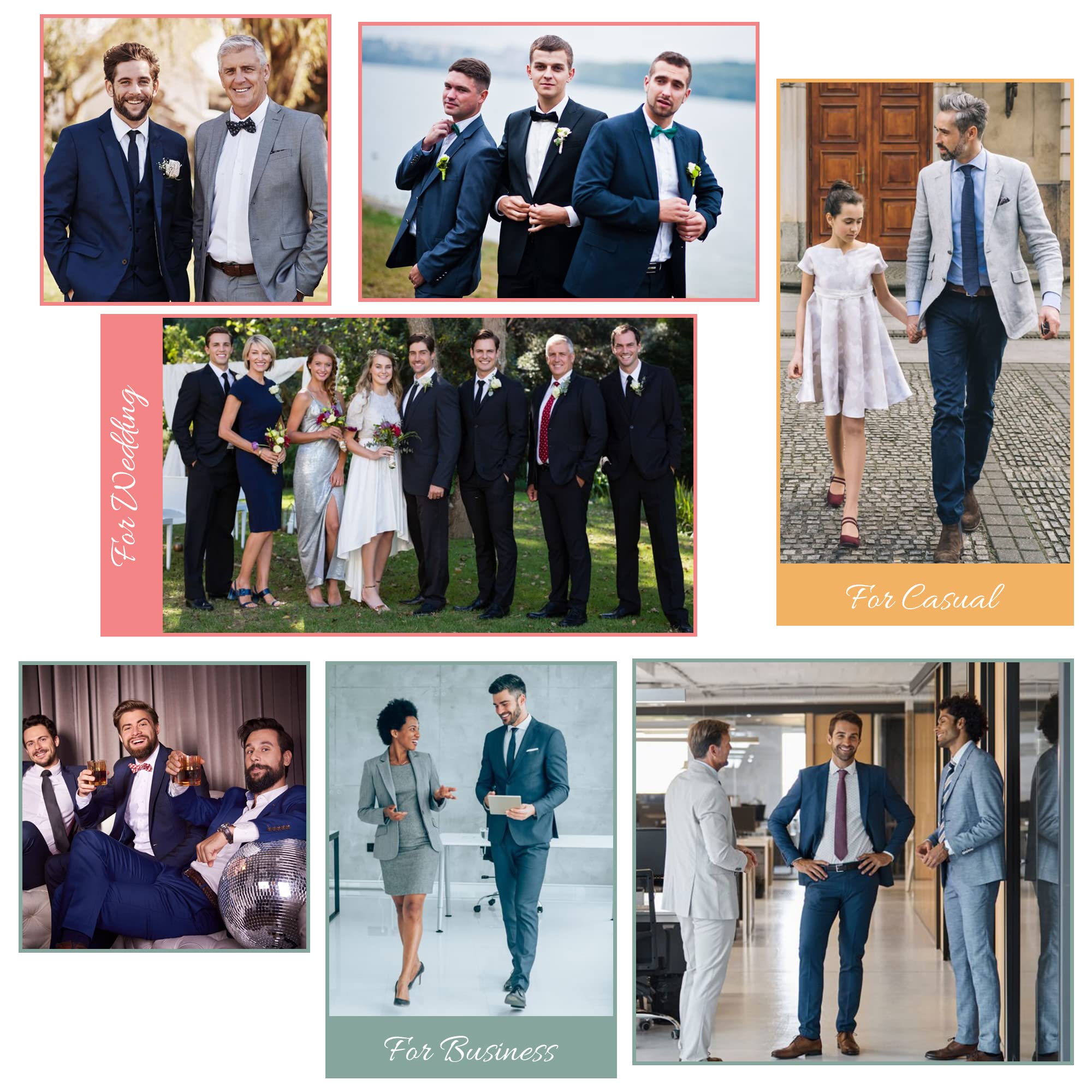 Antonio Uomo Men’s Suit Set – Classic Fit 3 Piece Blazer Single Breasted Jacket Vest Pants for Business Wedding Dress Suits Charcoal 38