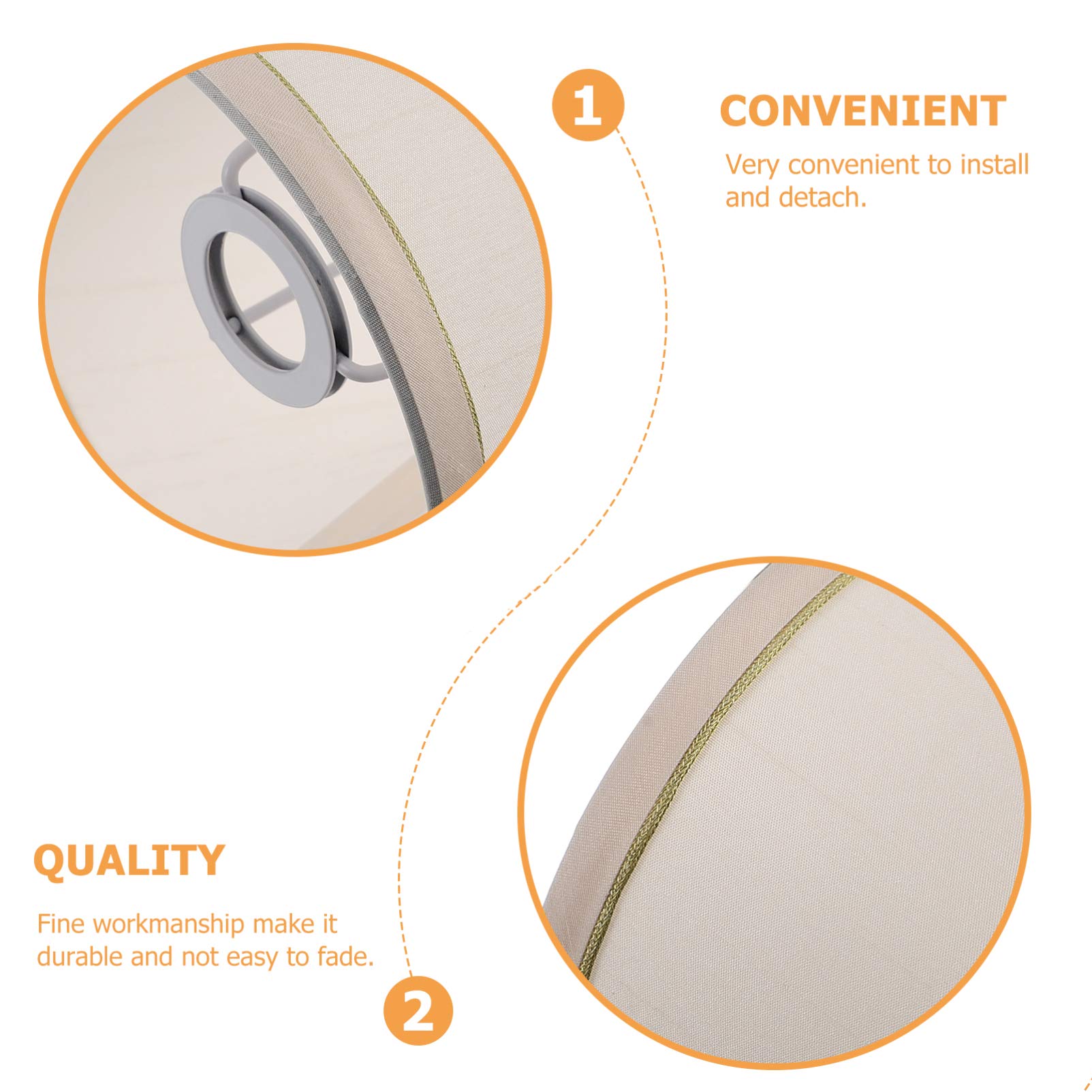 Mobestech Small Beige Table Lamp Shade, Drum Fabric Lampshade Modern Mini Barrel Light Lamp Shade Cover Chandelier Cloth Fixture Lamp Shade for Home Office