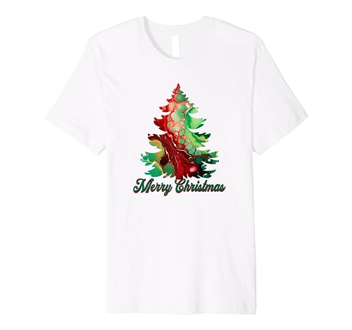 Merry Christmas beautiful alcohol ink design Premium T-Shirt