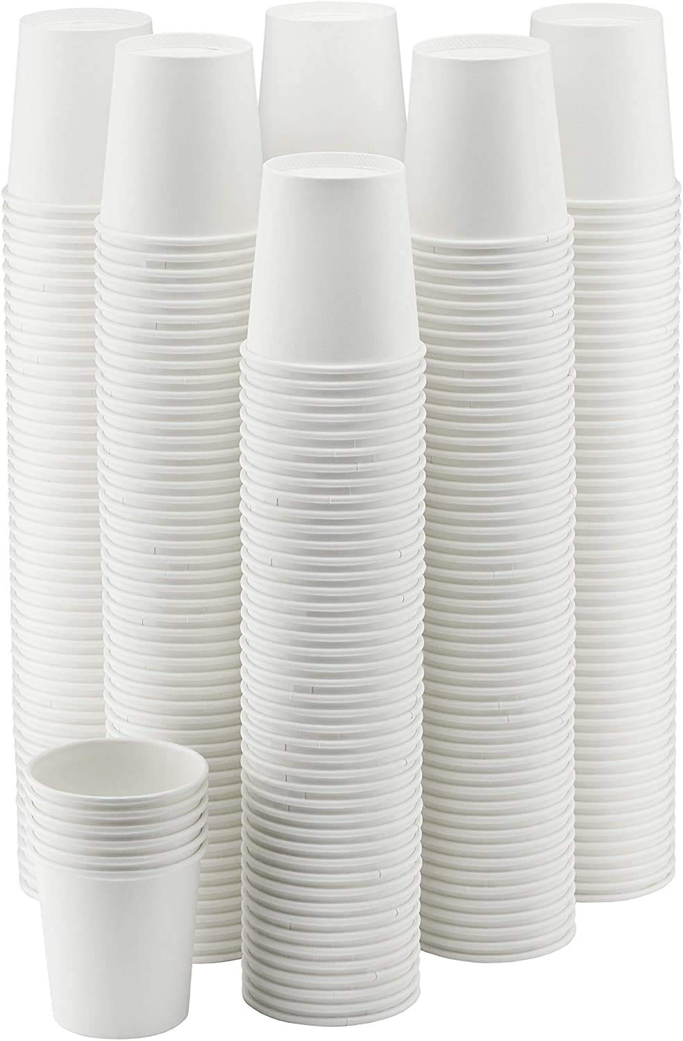 NYHI 300 Pack 12 oz White Disposable Paper Coffee Cups Hot Cold Beverage Drinking Cup for Water Juice Espresso Tea Ideal for Water Coolers Party