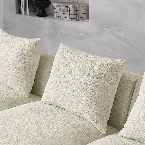 Reversible DIY Modular Sectional Sofa Free Combination U Shape Corner Sofá Upholstered Convertible Cloud Deep Couch with 2 Single Seats,Chaises and Waist Pillows for Living Room Office Apartment