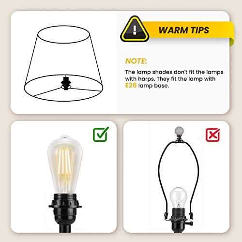 Lamp Shades Set of 2 Lampshades for Table Lamp Floor Lamps, 10x8.5x6.5" Gray Linen Lamp Shade Replacement Medium Fabric Lampshade Easy Assembly Lamps Shades