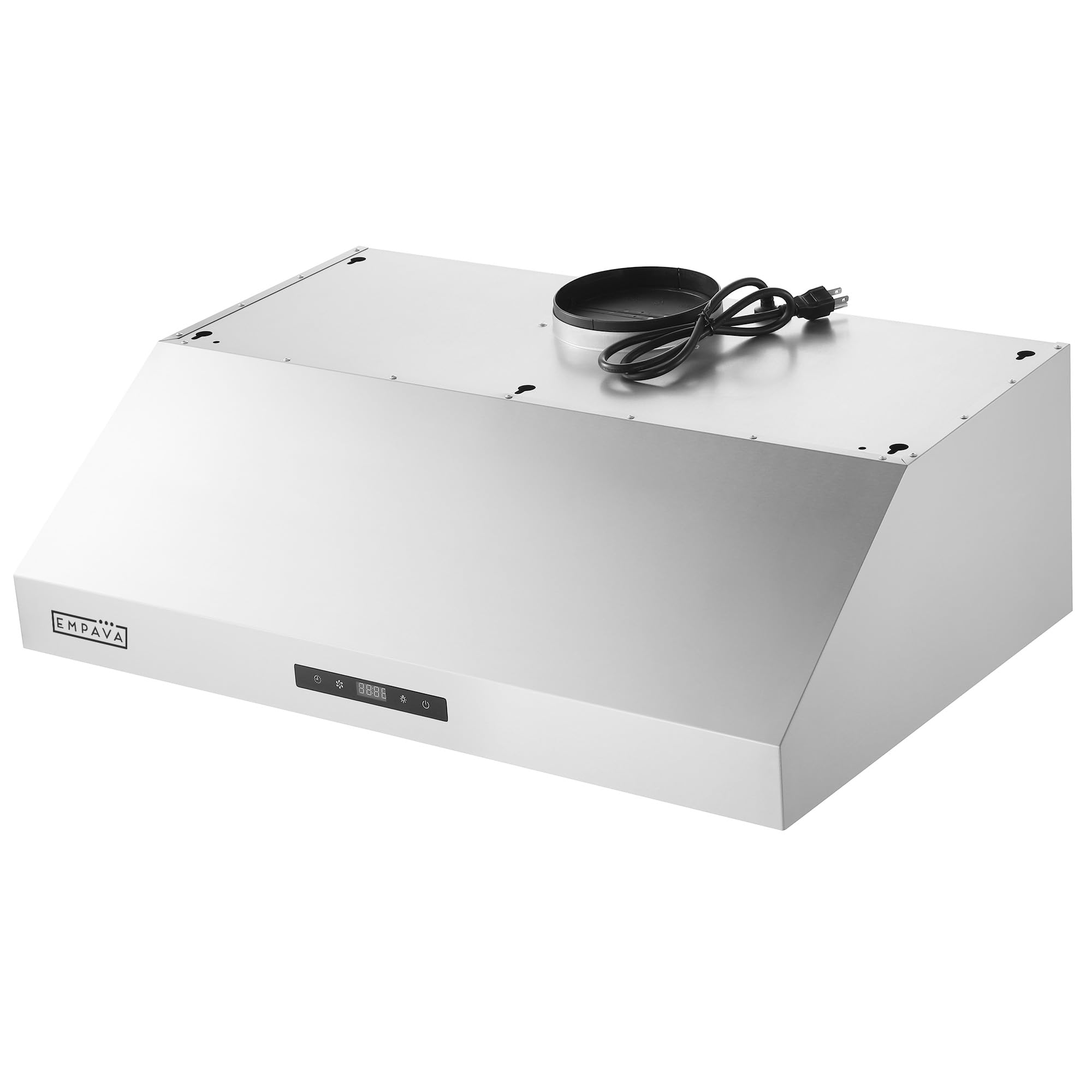 Empava Under Cabinet Range Hood, Ducted/Ductless(Charcoal-filter Sold Separately), Touch Control, 3-Speed, 400 CFM Stainless Steel, 30 in. RH07