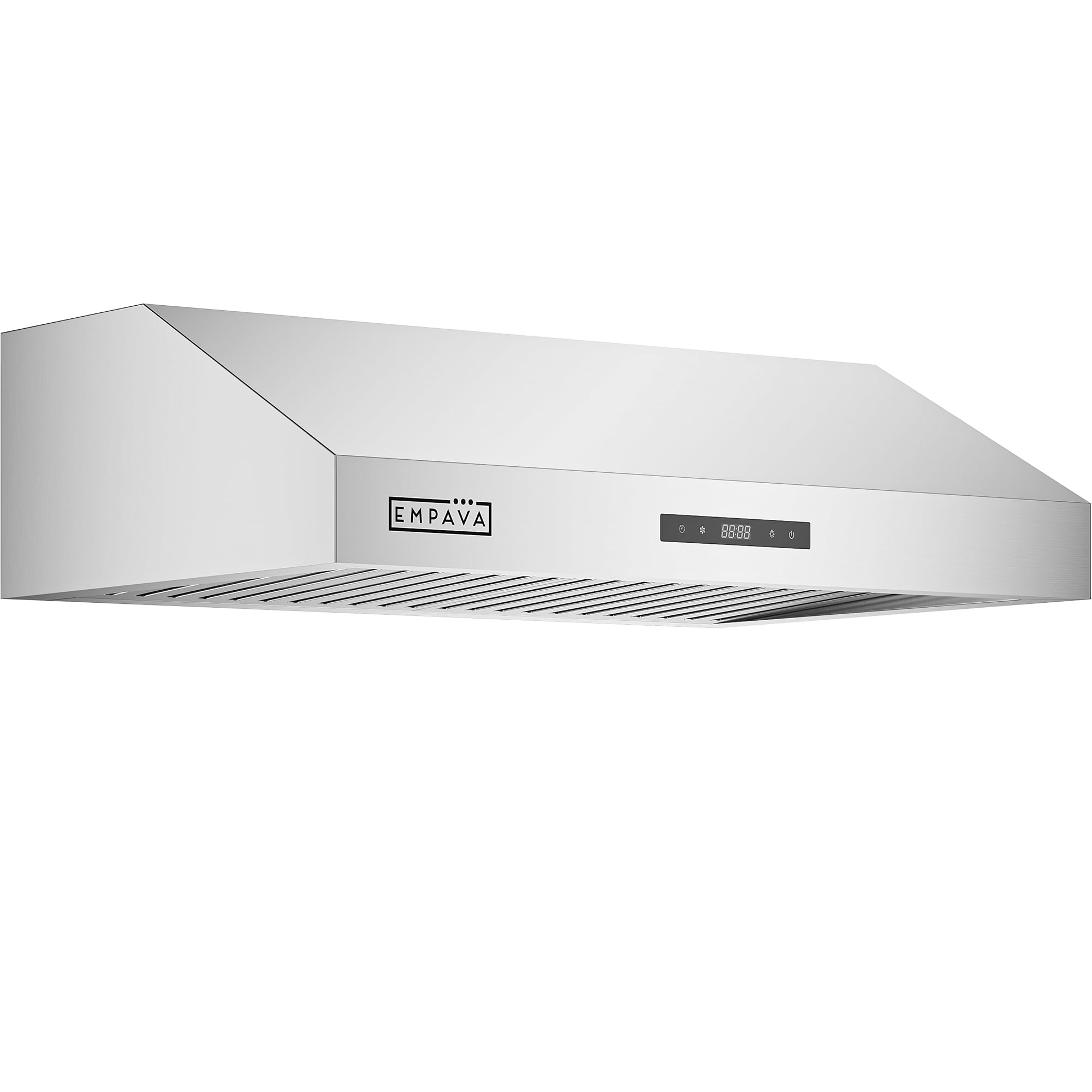 Empava Under Cabinet Range Hood, Ducted/Ductless(Charcoal-filter Sold Separately), Touch Control, 3-Speed, 400 CFM Stainless Steel, 30 in. RH07