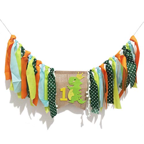 Dinosaur Party Supplies DecorationsāDinosaur Highchair Banner Baby Boy 1st Birthday High Chair Bunting Garland Decoration Wall Decor for Photo Booth Props,Happy Birthday Banner (New Dinosaur Green)