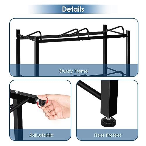 smusei 5 Gallon Water Bottle Holder Water Jug Holder 4 Tier Heavy Duty Water Jug Rack for 8 Bottles Detachable 5 Gallon Water Jug Stand Organizer Shelf for Home Kitchen Office, Black