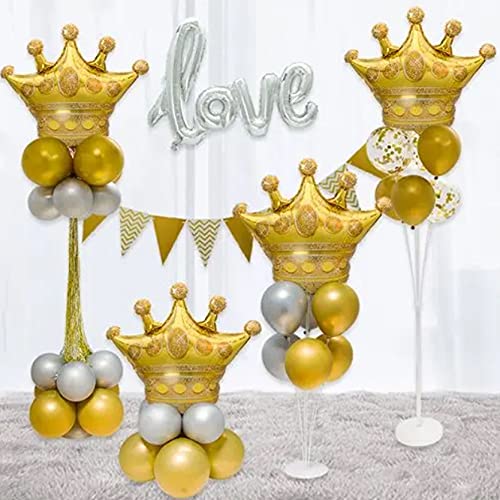 NpeyBeicuelq 4Pcs Gold Crown Foil Balloons Decorations.Wedding Bridal Shower Marriage Engagement Party Supplies