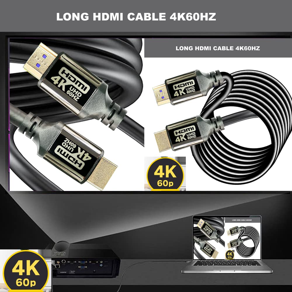 4K HDMI Cable 75ft 2.0 18Gbps,High Speed HDMI Cables 4K60 2K120 1080P eARC HDR HDCP 2.2 2.3 Compatible with Apple TV 4K Sony LG Samsung Xbox Series X RTX 3080 PS5