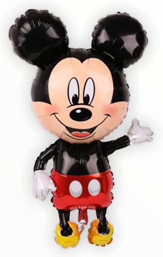 Mickey Mouse Theme Party Balloons - Mickey Balloon Set Baby Shower - Jumbo Mickey Body Small Heads - Mickey Mouse Balloons Birthday Decorations - Combined Bundle with RIbbon by Jolly Jon