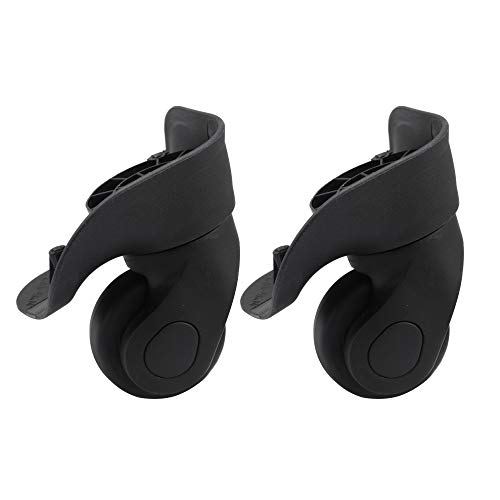 RDEXP Black Wheel Dia 1.92inches Left & Right Luggage Wheels with Screws Replacement Part Set of 2