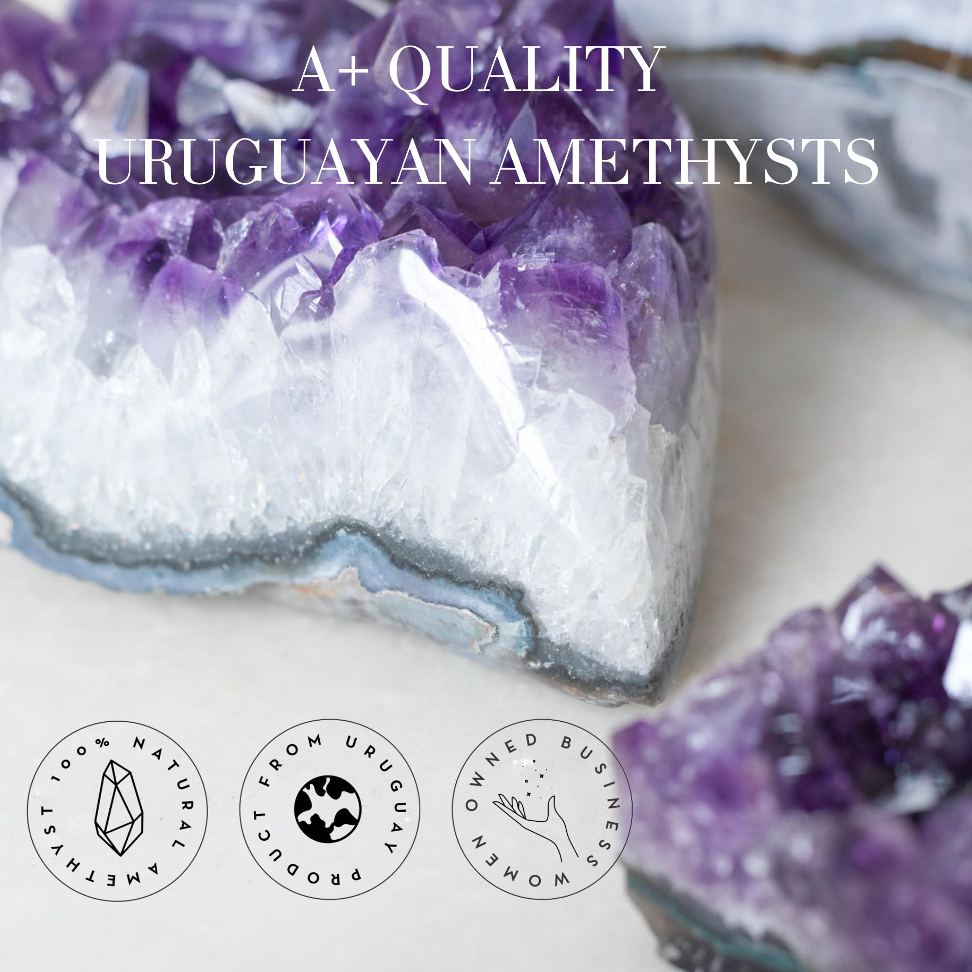 Deep Purple Project Huge A Grade Amethyst Crystal Geode from Uruguay 1.5 lb to 2.2 lb Premium Gift Box Perfect for Collectors