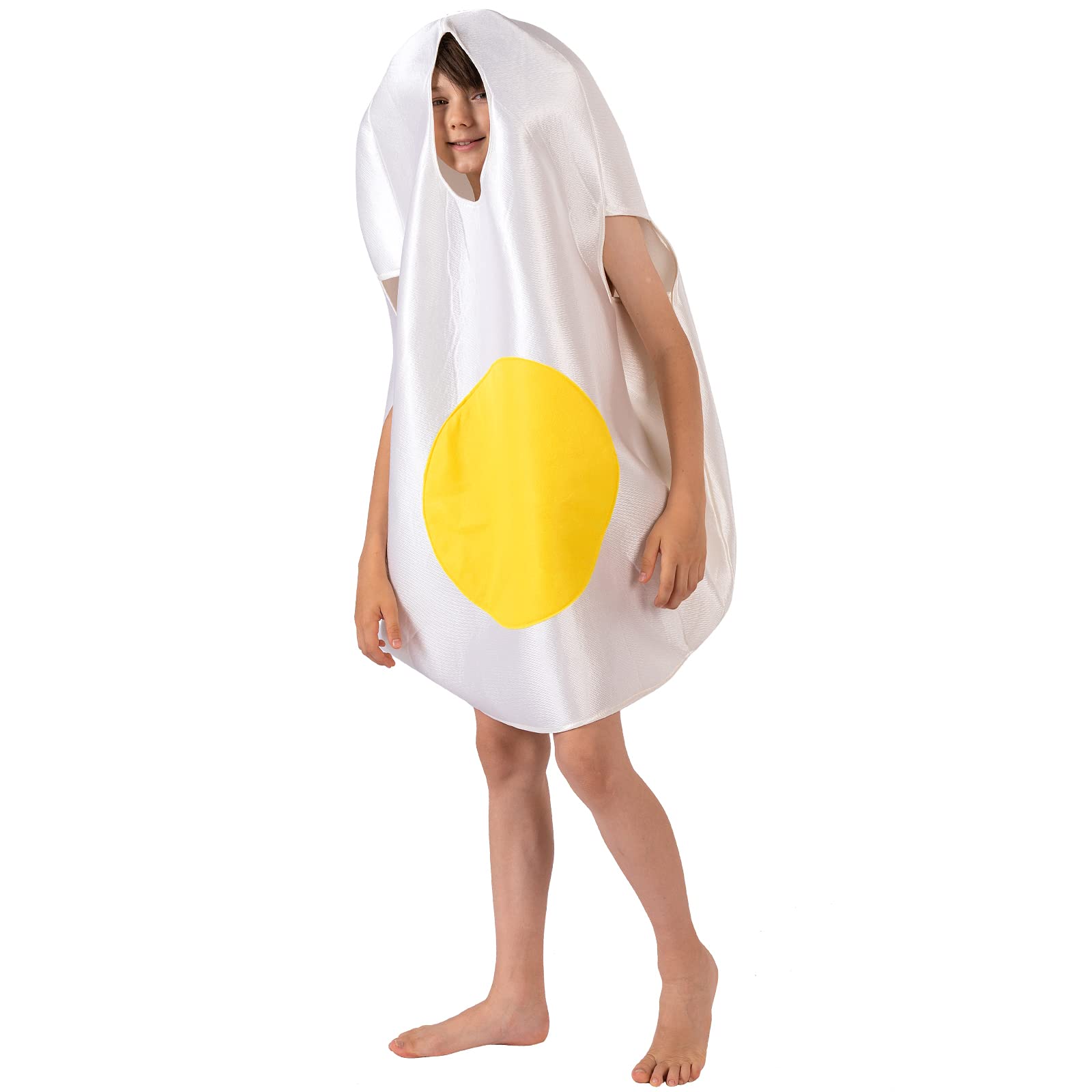 Hqroidd Halloween Funny Costume Food Costumes Unisex Adults Fried Egg Cosplay Suit Child Breakfast Outfits Party Props