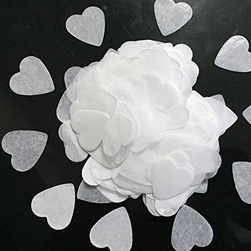 Yisowank 8000pcs Heart Shaped Biodegradable Wedding Confetti Paper Confetti for Anniversary,Birthday,Graduation,Wedding,Bridal Shower and Baby Shower Parties decoration (White)