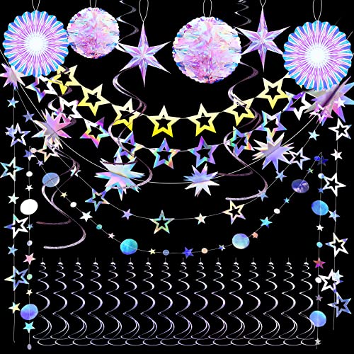 29PCS Iridescent Party Decoration Kit, 3D Galaxy Holographic Euphoria Theme Party Euphoria Party Decorations for Birthday Party Theme Party Baby Shower Wedding Celebration
