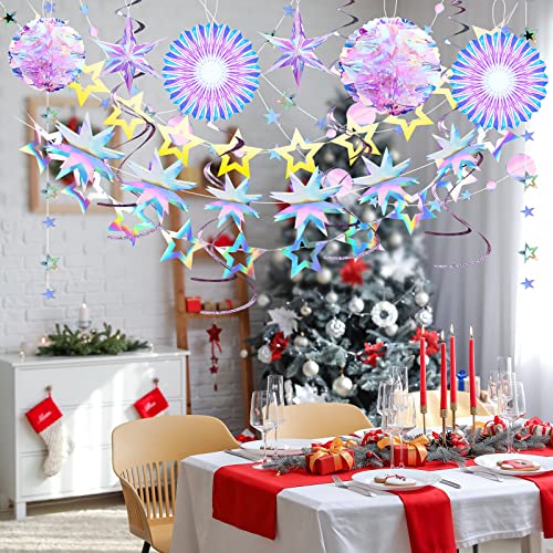 29PCS Iridescent Party Decoration Kit, 3D Galaxy Holographic Euphoria Theme Party Euphoria Party Decorations for Birthday Party Theme Party Baby Shower Wedding Celebration