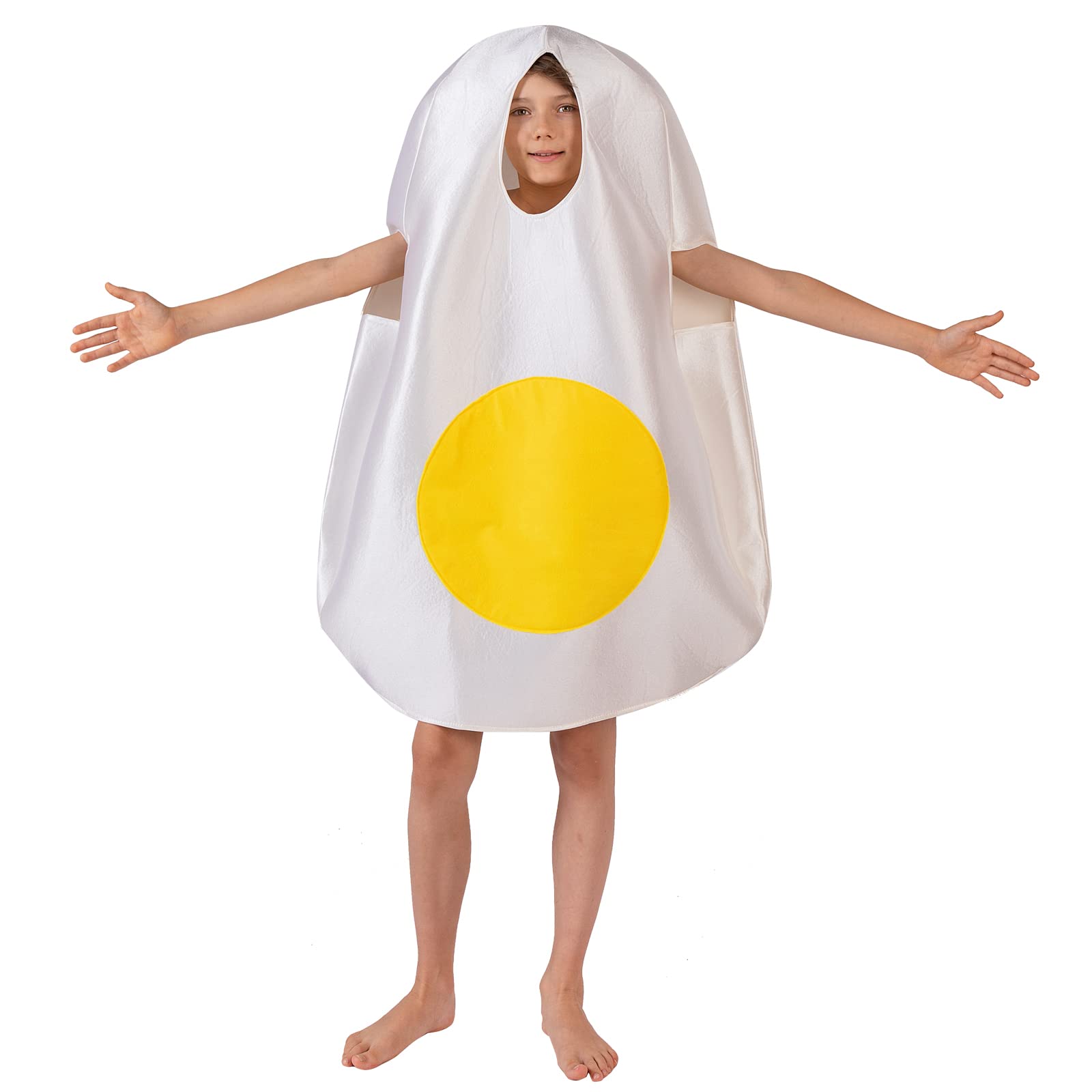 Hqroidd Halloween Funny Costume Food Costumes Unisex Adults Fried Egg Cosplay Suit Child Breakfast Outfits Party Props